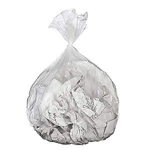 AmazonCommercial 10 Gallon Trash Bags 24" x 24" - 6 Micron Natural Clear High Density Commercial Garbage Bags - 200 count