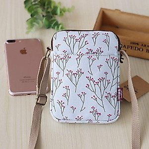 RARITYUS Canvas Small Crossbody Cell Phone Purse Cute Shoulder Bag with Adjustable Strap for Women Blue