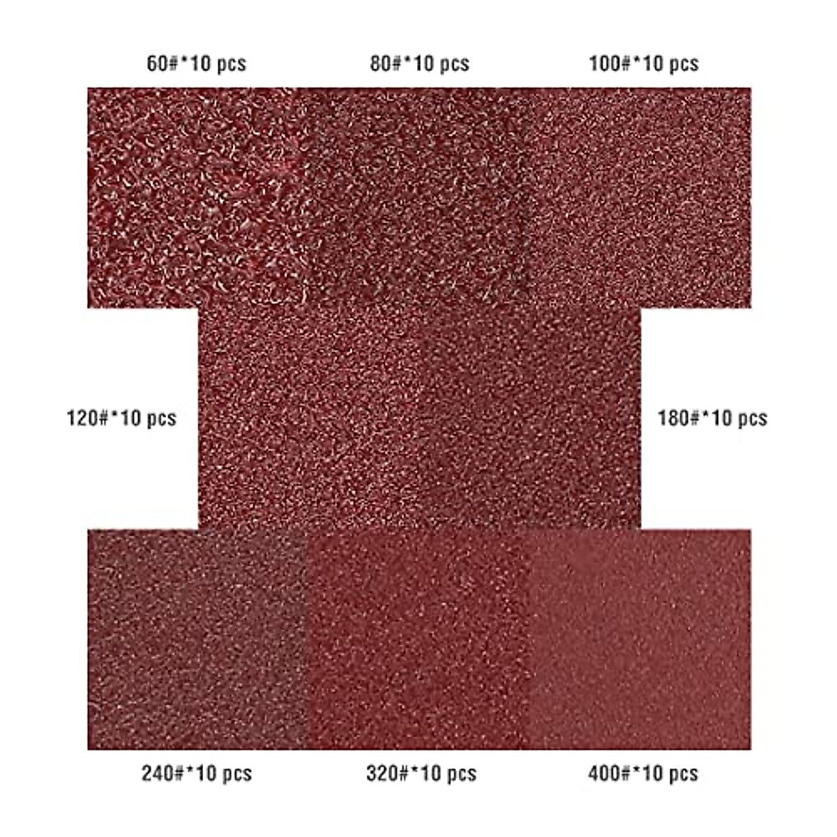 WORKPRO 80-Piece Sanding Disc Set，5-Inch 8-Hole Hook and Loop Sanding Discs, 60/80/100/120/180/240/320/400 Assorted Grits Sandpaper for Random Orbital Sander, W124097A