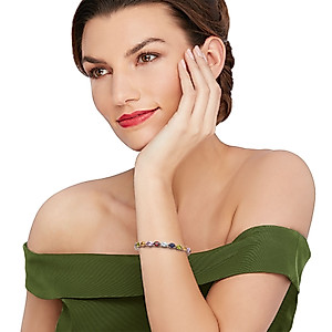 Ross-Simons 16.00 ct. t.w. Multi-Gemstone Link Bracelet in Sterling Silver. 7 inches