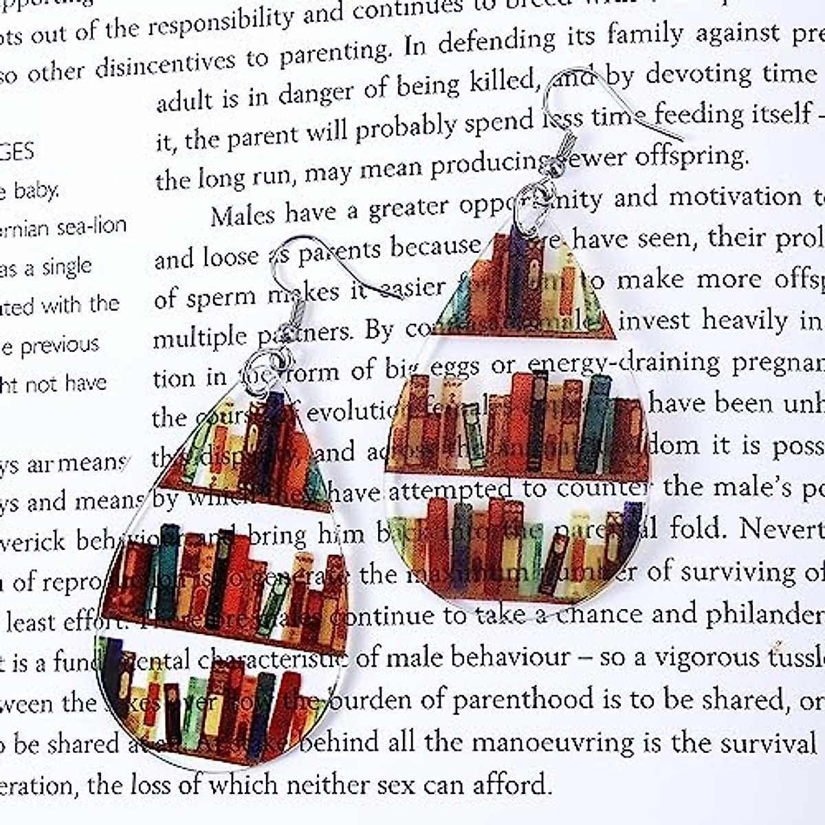 Ouligay Book Earrings Bookshelf Dangle Earrings for Book Lovers Gifts Teacher Earrings Acrylic Bookcase Earrings with Books Shelves Handmade Library Earrings for Teacher Appreciation Gifts