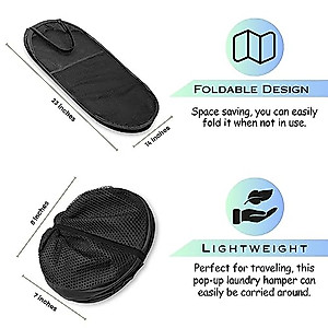 Simplized Popup Laundry Hamper - (1 & 2 Pack) Foldable Pop-up Mesh Hamper Dirty Clothes Basket with Carry Handles