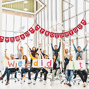 2022 Red Graduation Banner No DIY Required Graduation Congrats Grad Party Supplies Decorations, Red Grad Banner for College, High School Party Supplies