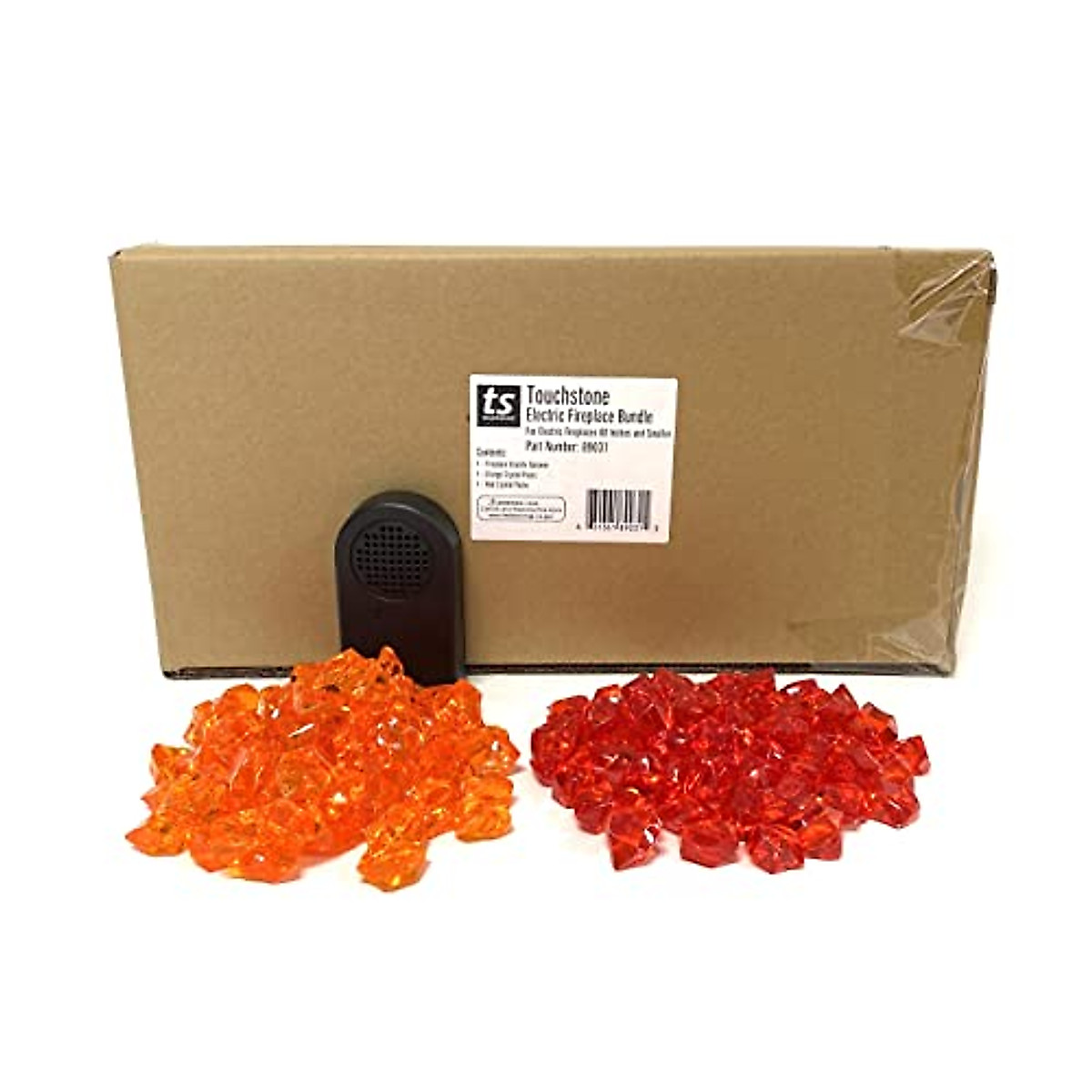 Touchstone Electric Fireplace Accessory Bundle - Includes Fire Crackle Speaker and Electric Fireplace Crystals - for Small Electric Fireplaces (60 Inches and Smaller)