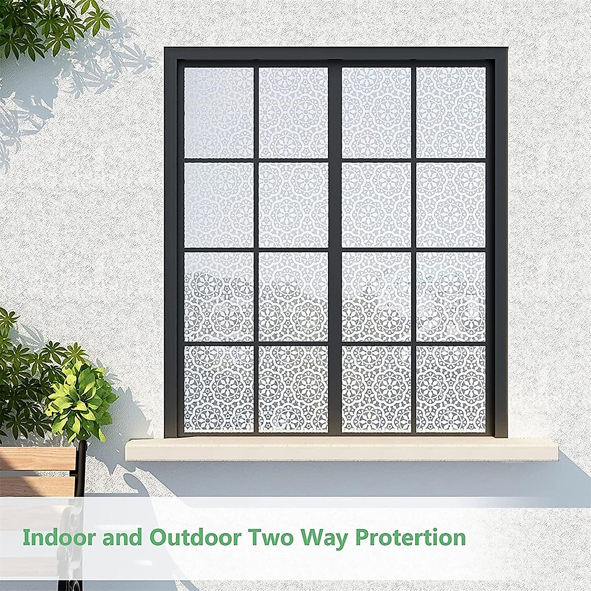 Privacy Window Film Frosted Window Film Privacy Stained Glass Film Decor Opaque Static Cling Self Adhesive Vinyl Window Door Sticker for Home Office Stained Glass Window Film (Size : 30x200cm)