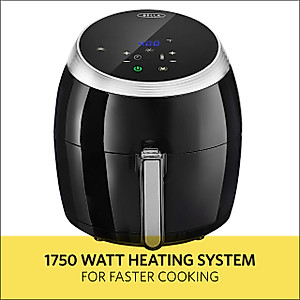 BELLA (14679) 5.3 Quart Air Convection Fryer, Black