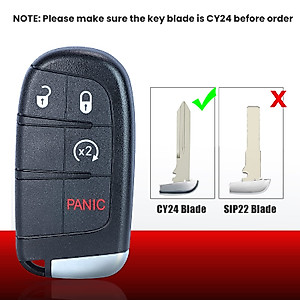Aichiyu Keyless Entry Smart Remote Car Key Fob M3N-40821302 for Dodge Journey 2011 2012 2013 2014 2015 2016 2017 2018 2019 2020 Durango 2014-2022 4 Buttons 433Mhz ID46 Chip 68066350