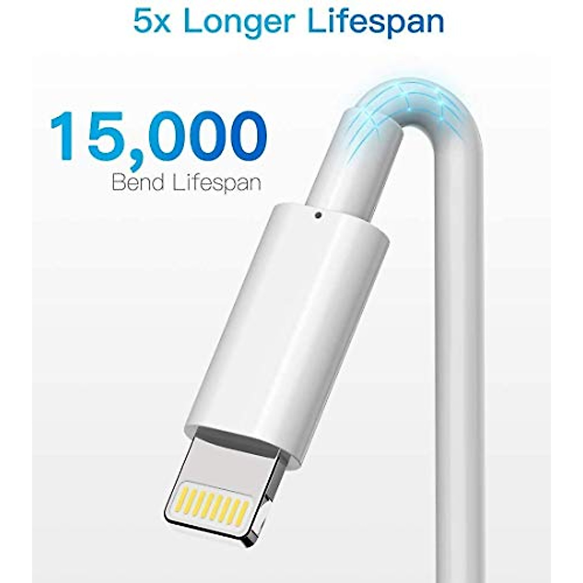 Lightning Cable MFi Certified - iPhone Charger 3Pack 3FT Lightning to USB A Charging Cable Cord Compatible with iPhone 14 13 12 SE 2020 11 Xs Max XR X 8 7 6S 6 Plus 5S iPad Pro iPod Airpods - White