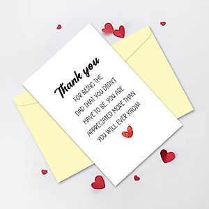 Arsagen Step Dad Thank You Card, Thank You for being the Dad, Heartfelt Father's Day Card for Bonus Dad, Stepdad Birthday Card