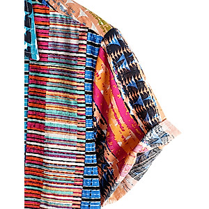 VATPAVE Mens Casual Hawaiian Floral Shirts Short Sleeve Button Down Tropical Shirts Beach Summer Shirts Large Multicolor