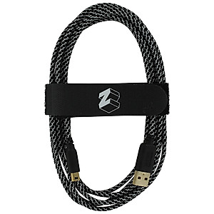 ZedLabz ultra 3M braided USB charging cable adapter for Nintendo 3DS, 2DS & DSi - gold plated extra long play & charge lead with tidy