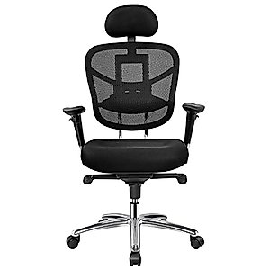 WAFTING Office Chair, Large and Tall Desk Chair, Adjustable Backrest Computer Chair with Thick Seat Cushion, 3D Adjustable Headrest, Lumbar Support and Armrest，Home Office Ergonomic Chair Black