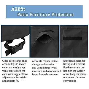 AKEfit Patio Furniture Set Cover Outdoor Sectional Covers，Outdoor Table Sofa Set Covers Waterproof Resistant Large Outdoor Furniture Set Covers,110" L x 84" W x 28" H