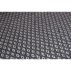 Throw Blanket for Couch in Black and White Mini Diamond 48" x 60" - All Seasons Lightweight Cozy Soft Blankets & Throws for Bed and Sofa - 100% Cotton with Fringe