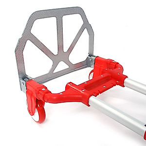 Aluminium Portable Folding Collapsible Push Truck Hand Trolley Luggage Hand Cart and Dolly 176Lbs/ 80Kg Ideal for Home, Auto, Office,Travel Use (Red)