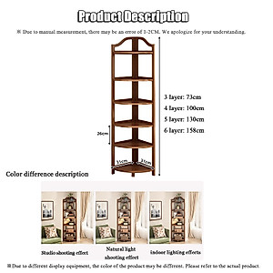 Corner Shelf,Bamboo Corner Stand,Corner Storage Shelf, Counter Organizer Rack,Corner Table Bookshelf,Display Rack Storage Organizer,Bathroom Corner Shelf Stand,for Living Room Kitchen Bedroom A 6th