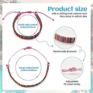 5 Pcs Surfer Beach Bracelet,Bracelets For Men Women,Handmade Braided Boho Bracelets Hippie Beachy Braided Bracelets,Adjustable Anklet Summer String Rope Ankle Bracelets Waterproof Ideal Gifts