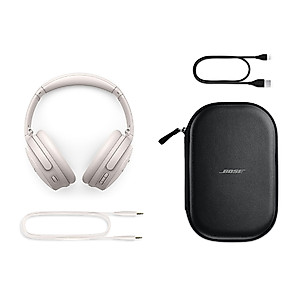 Bose QuietComfort Wireless Noise Cancelling Headphones, Bluetooth Over Ear Headphones with Up To 24 Hours of Battery Life, White Smoke