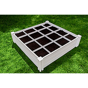 Vita VT17104 48in x 7.5in GRO Grid Garden Bed, 7.38" H, White