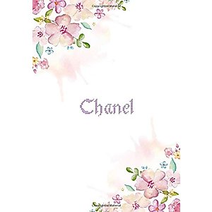Chanel: 7x10 inches 110 Lined Pages 55 Sheet Floral Blossom Design for Woman, girl, school, college with Lettering Name,Chanel