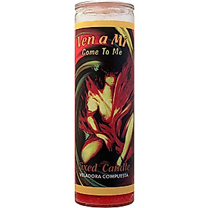 Indio 7DAY Candle-VM Come to ME RED:Mystical Fixed 7 Day Glass Candle Come to Me - Red