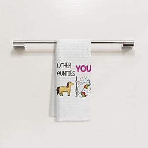 Funny Unicorn Other Aunties and You Kitchen Dish Towels Dishcloths,Best Auntie Gifts Tea Towels Hand Towels for Bathroom Kitchen,Birthday for Aunt Auntie from Niece Nephew
