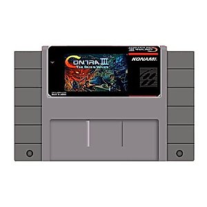 Retro Game Contra III-The Alien Wars 16 Bit Big Gray Game Card For USA NTSC Game Player (Gray)