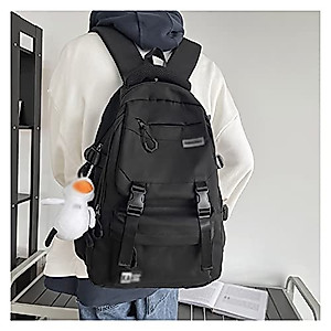 DINGZZ Women Backpack Waterproof Nylon Schoolbag Teenage Multifunction College Student Travel Backpacks (Color : E, Size : 32 * 20 * 45CM)