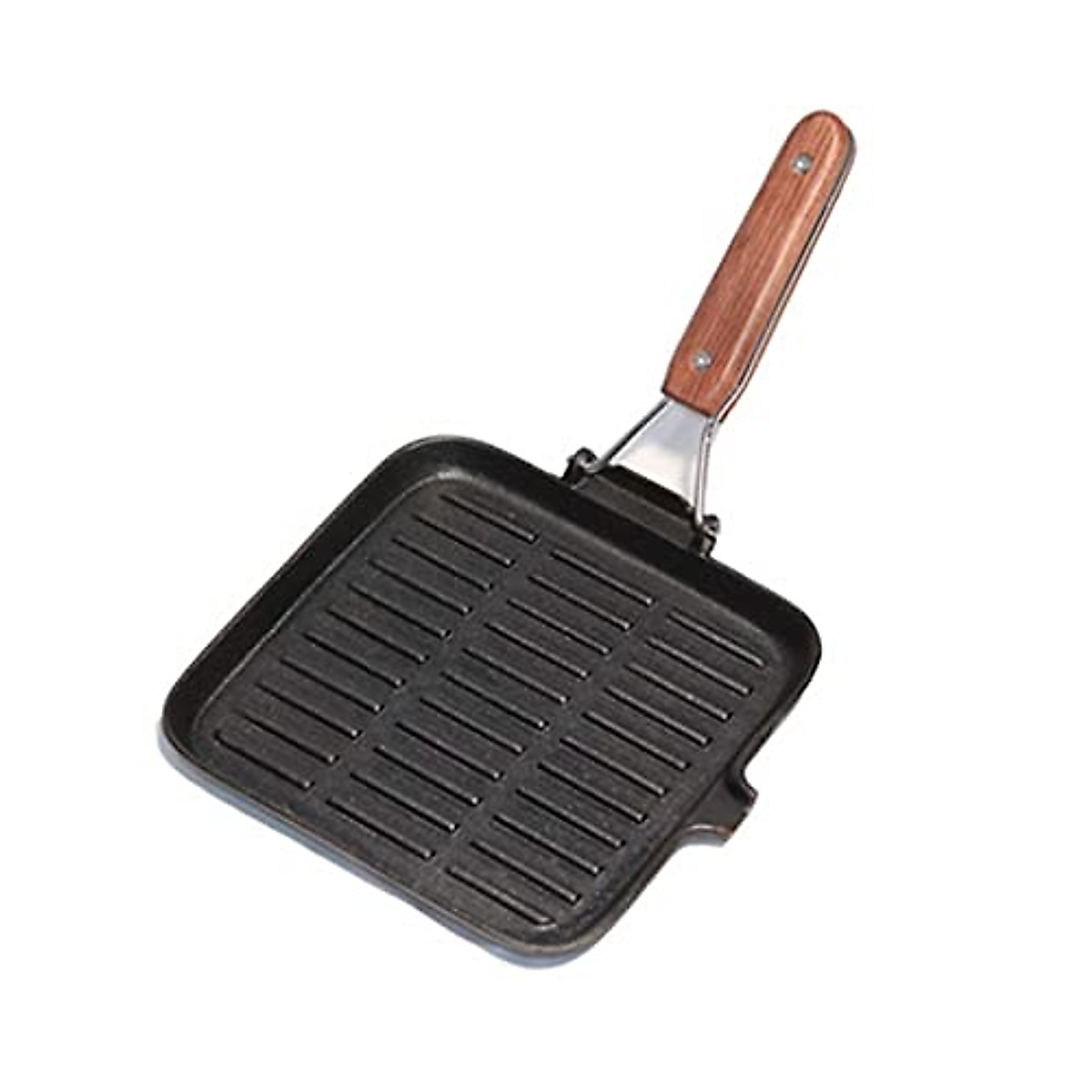 APAINI Outdoor Camping Portable Cast Iron Folding Beef Pan Frying Pan Grill Pan Barbecue Utensils