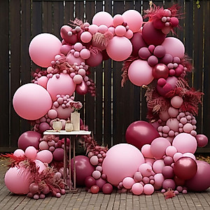 Pink Green Balloon Garland Double Stuffed Balloons Different Sizes Latex Dark Green Pink Balloons Pastel Pink Green Balloon Arch Kit for Birthday Baby Shower Christmas Safari Party decorations