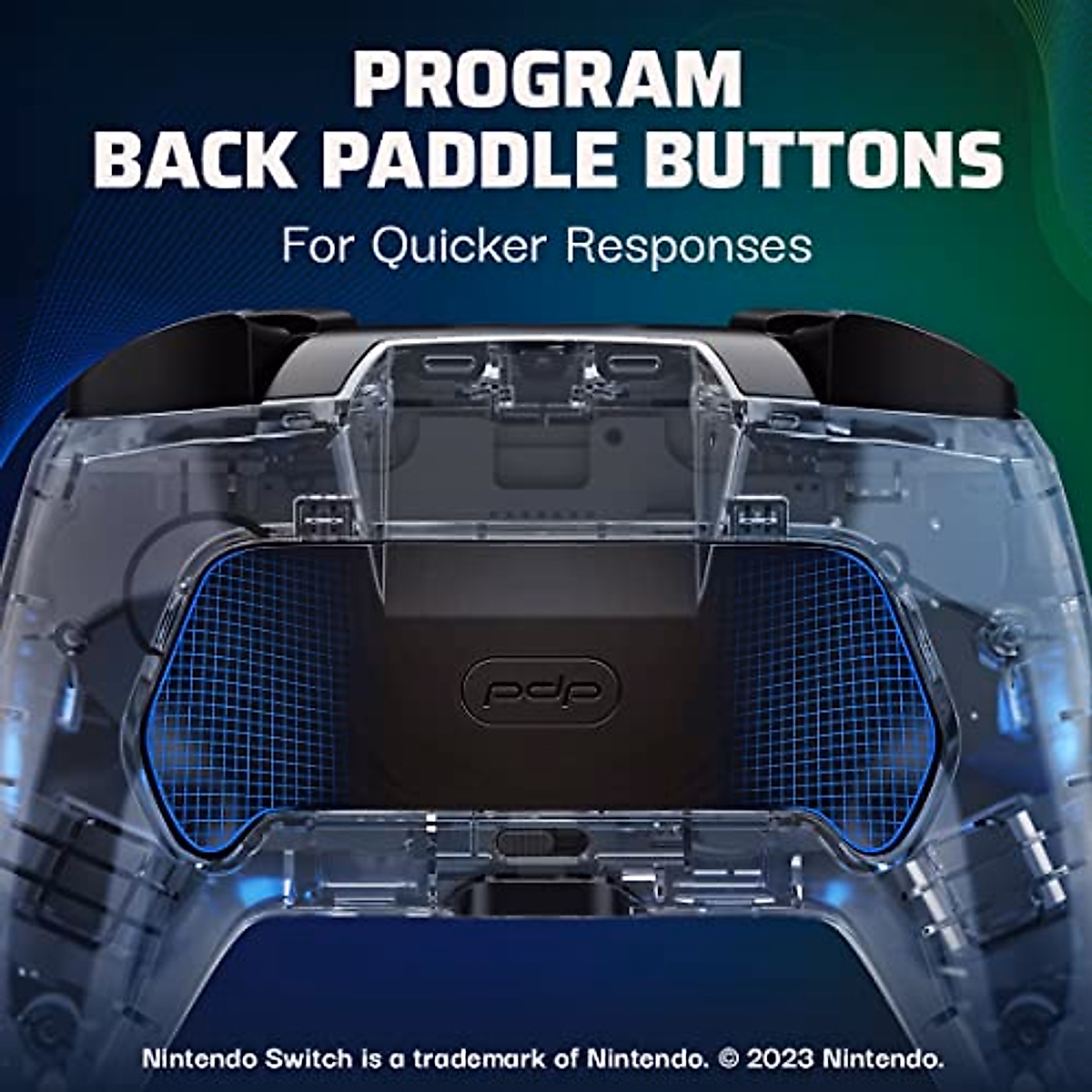 PDP Afterglow LED Wireless Deluxe Gaming Controller - Licensed by Nintendo for Switch and OLED - RGB Hue Color Lights - See through Gamepad Controller - Paddle Buttons