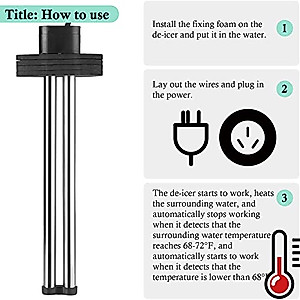 HITOP Outdoor Pond Heater - 150W 300W 600W Aquarium Heater for Small Ponds, with Long Cable Wire and Floatable (600W)