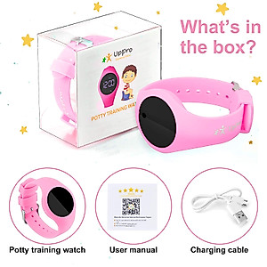 UpPro Potty Training Watch with Countdown Timer, Rechargeable and Water Resistant Toddler Watch, Musical Potty Trainer Alarm for Toilet Training, Compatible with Potty Watch（Pink）
