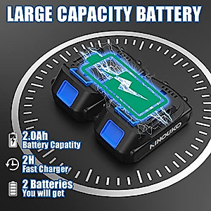 Mini Chainsaw 6 Inch Cordless, Electric Battery Powered Chainsaw Brushless Mini Chain Saw with 2 Batteries, Handheld Small Chainsaw for Wood Cutting Tree Trimming