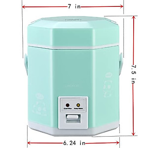 CMCNCBC Mini Rice Cooker, Electric Lunch Box, Travel Rice Cooker Small, Portable Rice Cooker, Removable Non-stick Pot, Keep Warm Function, Suitable For 1-2 People - For Cooking Soup, Rice, Stews, Grains & Oatmeal