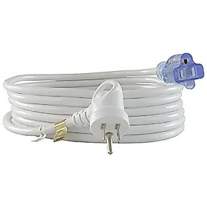 Conntek 24161-180 I-Ring Extension Cord 15-Foot 16/3 White Cable With Glowing Strip U.S. I-Ring Male Plug