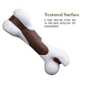 ONTWOPETS 2in 1 Dog Chew Toys for Aggressive Chewers - Nylon Dog Chew Toy with Edible Treat Layer (Bone_New, Large)