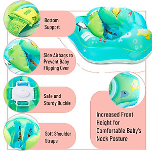 Mr. Pen- Inflatable Baby Swim Float, for Ages 6-30 Months, Blue, Waist Ring Inflatable Baby Pool Float, Infant Swim Float, Baby Pool Toys, Infant Floats for Pool, Baby Swimming Float