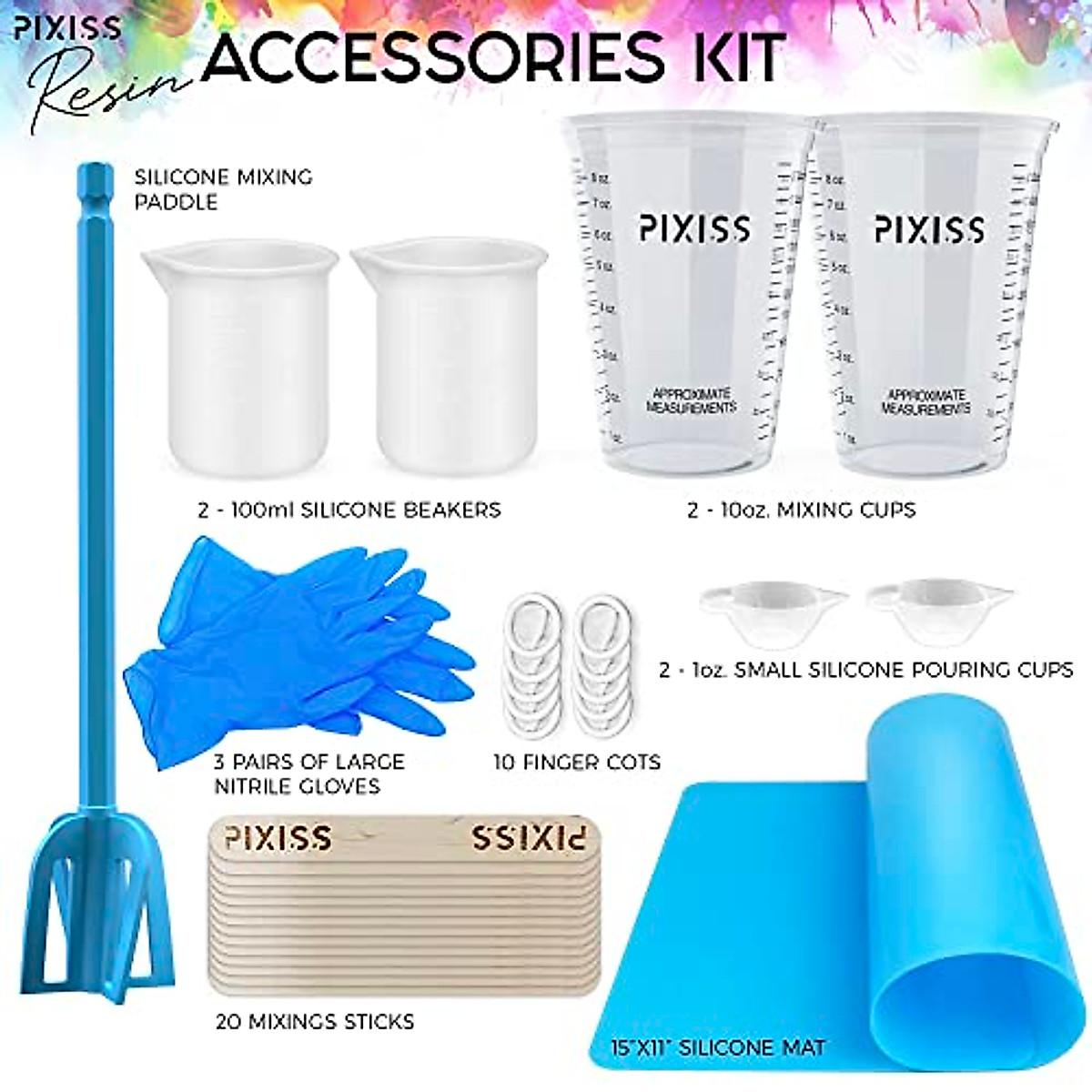 Epoxy Resin Crystal Clear Casting Resin for Epoxy and Resin Art | Pixiss Brand Easy Mix 1:1 Gallon Kit | Supplies for Tumblers, Jewelry Resin, Molds, Crafting Resin Kit