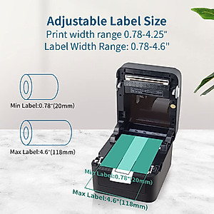 VRETTI Shipping Label Printer, Thermal Label Printer for Shipping Packages, 4x6 Barcode Label Printer Compatible with Windows & Mac System, Label Maker Machine for Small Business UPS Ebay Amazon label