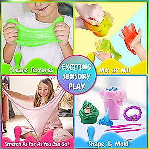 ESSENSON 34 Cups Slime Kit for Girls Boys, DIY Slime Kit Gifts for 6 7 8 9 10+ Year Old, Butter Slime, Jumbo Slime Party Favors Gift, Crystal Slime Making Kit for Girls 10-12