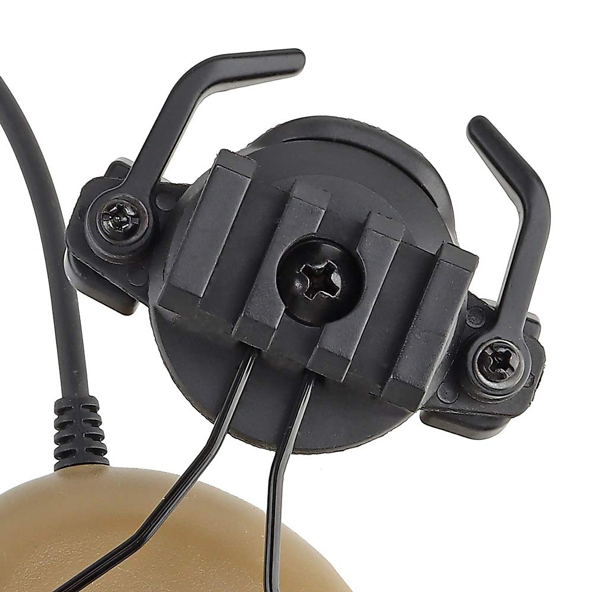 ATAIRSOFT Tactical Headset Unlimited Power Intercom with Microphone Waterproof Hunting Shooting Headphones Earmuff No Noise Reduction Function (Tan)