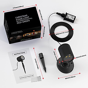 aandz Christmas Projector Light,HD Dynamic Moving Red and Green Starry Projection Light with 3 Working Modes,Waterproof Holiday Decoration Projector Lights for Halloween,Xmas,Home,Garden,New Year