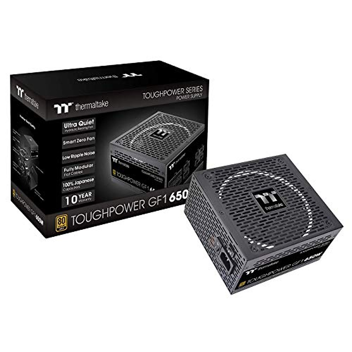 Thermaltake Toughpower GF1 650W 80+ Gold SLI/ CrossFire Ready Ultra Quiet 140mm Hydraulic Bearing Smart Zero Fan Full Modular Power Supply 10 Year Warranty PS-TPD-0650FNFAGU-1