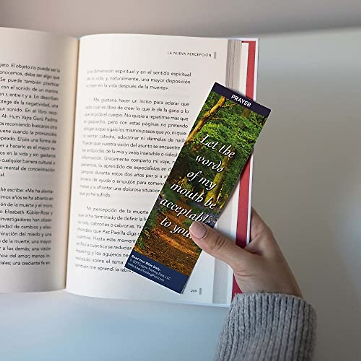 Christian Bookmark with Bible Verse, Pack of 25, Prayer Themed, Let the Words of My Mouth Be Acceptable To You, Psalm 19:14