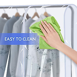 SIWUTIAO Garment Rack Cover,5Ft Transparent PEVA Clothing Rack COVER ONLY, Clear Clothes dustproof Waterproof Cover