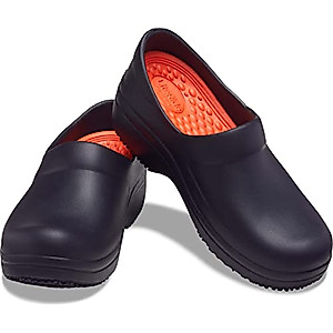 Crocs Women's Neria Pro II LiteRide Clog | Slip Resistant Work Shoes, Black, 8