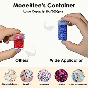 MoeeBtee Diamond Painting Storage Containers, 60 Slots Diamond Painting Accessories and Tools Portable Diamond Painting Organizer, Diamond Art Storage Case Jewelry Beads Storage Box - Blue