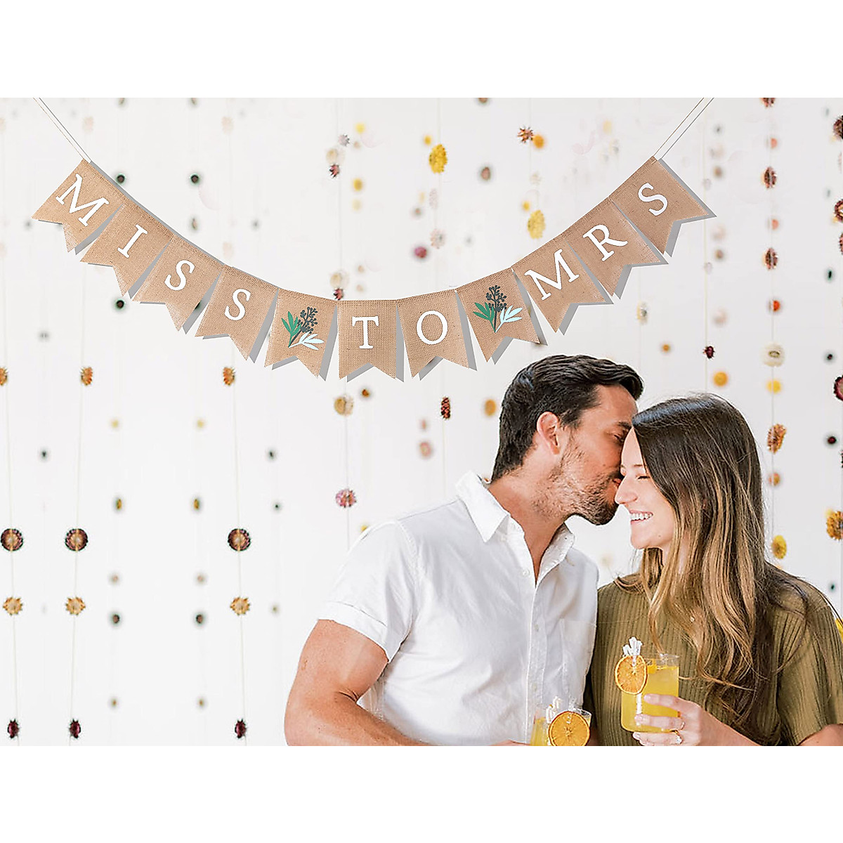 Miss to Mrs Burlap Banner - Greenery Bridal Shower Decorations, Greenery Shower Banner, Rustic Bridal Shower Decor, Miss to Mrs Banner Sign, Best Party Supplies