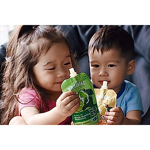 Little Brainiac Organic Fruit & Veggie Snack Brain Boosting Toddler Pouches, Two Flavor Variety Pack, Brain-Supporting Nutrients, Clean Label, BPA-Free, Non-GMO (3.5 oz, Pack of 12)